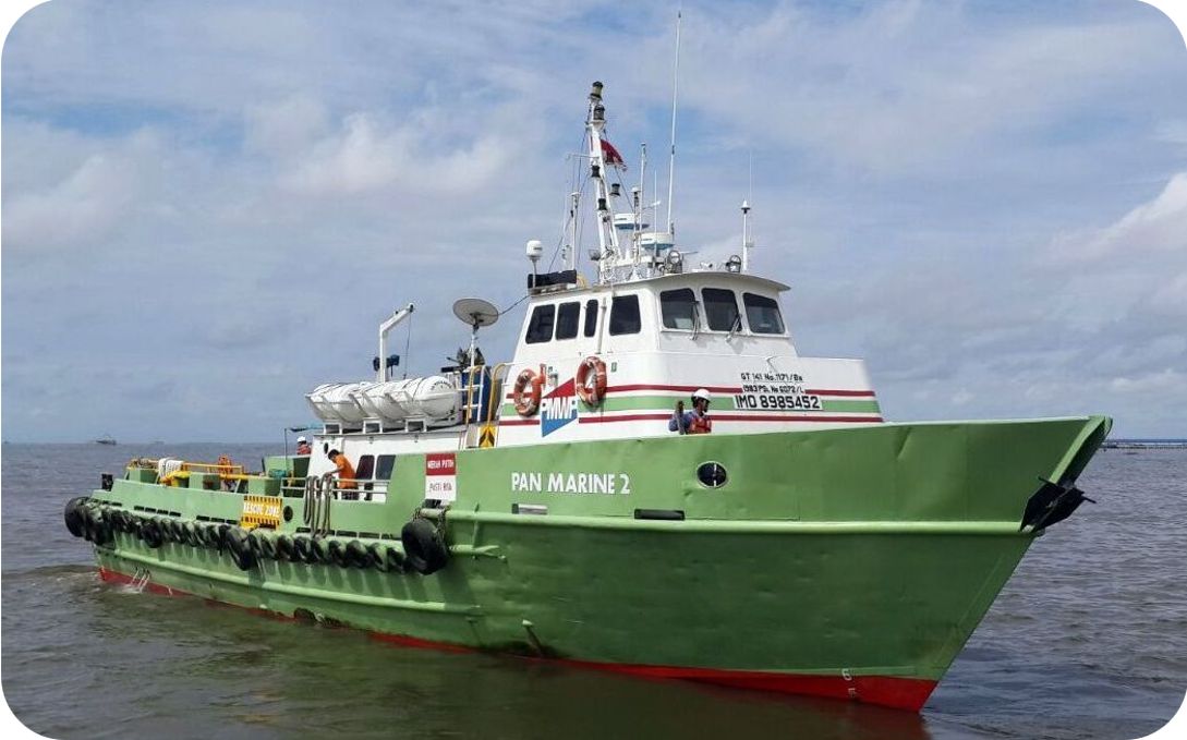 Transports crew and supplies to offshore oil and gas platforms at an ...