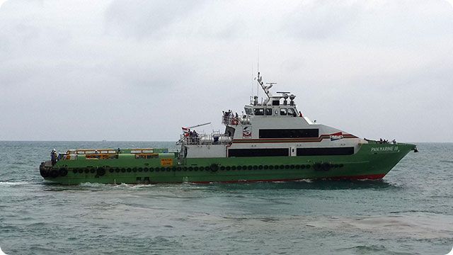 Transports crew and supplies to offshore oil and gas platforms at ...